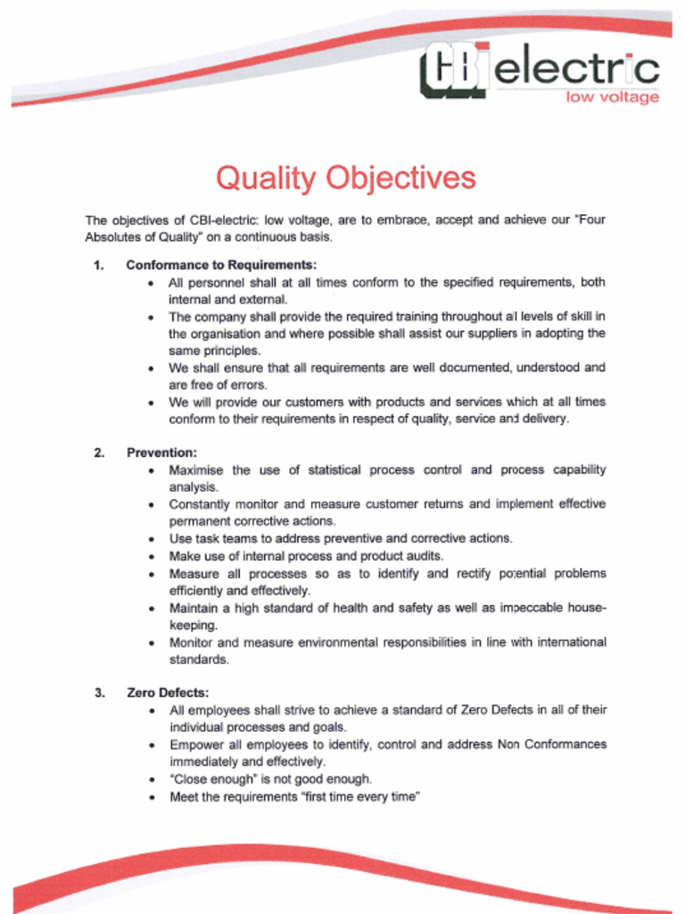 Quality Objectives | PDF