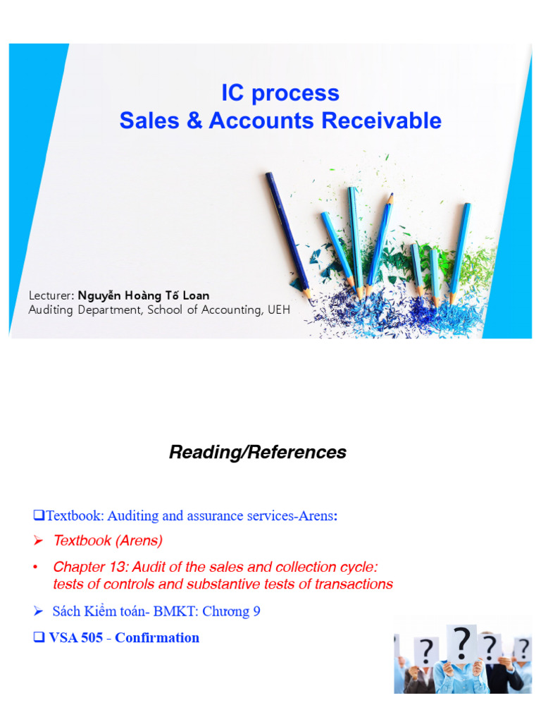 Internal Controls TOCs - Sales-Account Receivales | PDF | Cheque | Invoice