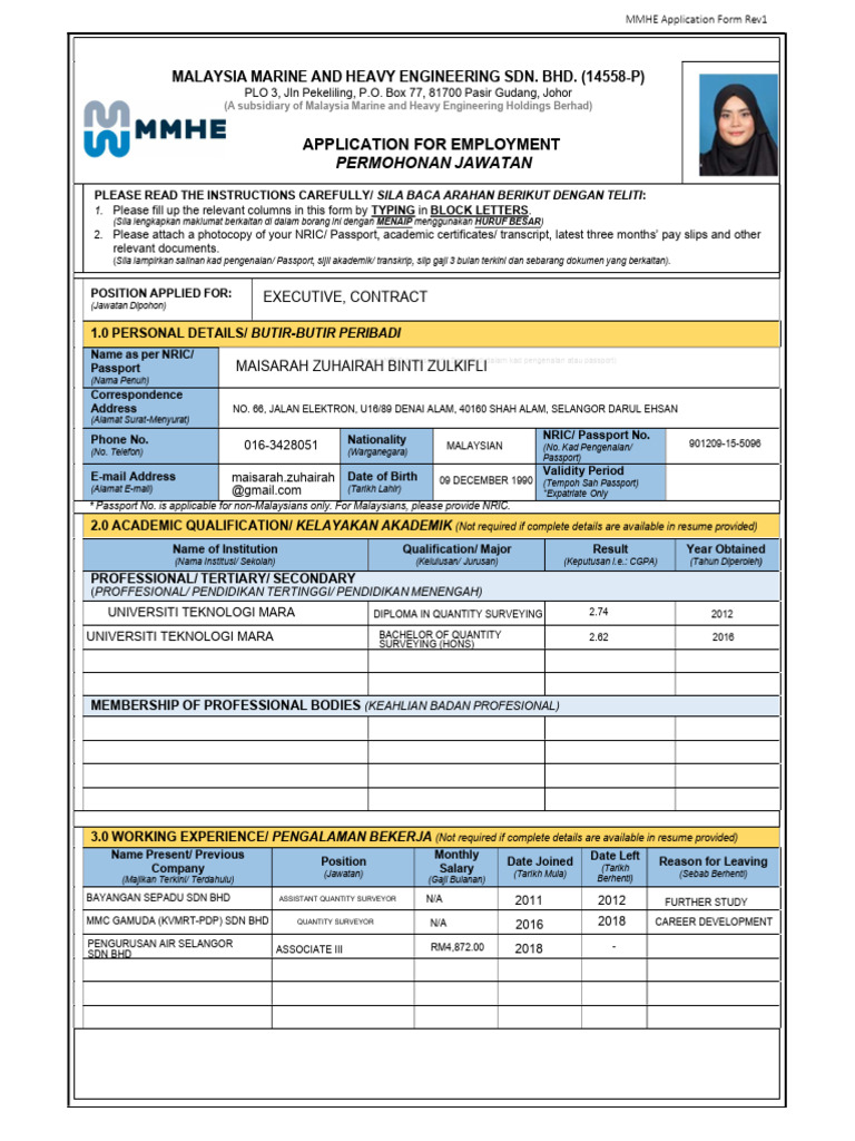 Application Forms | PDF | Malaysia