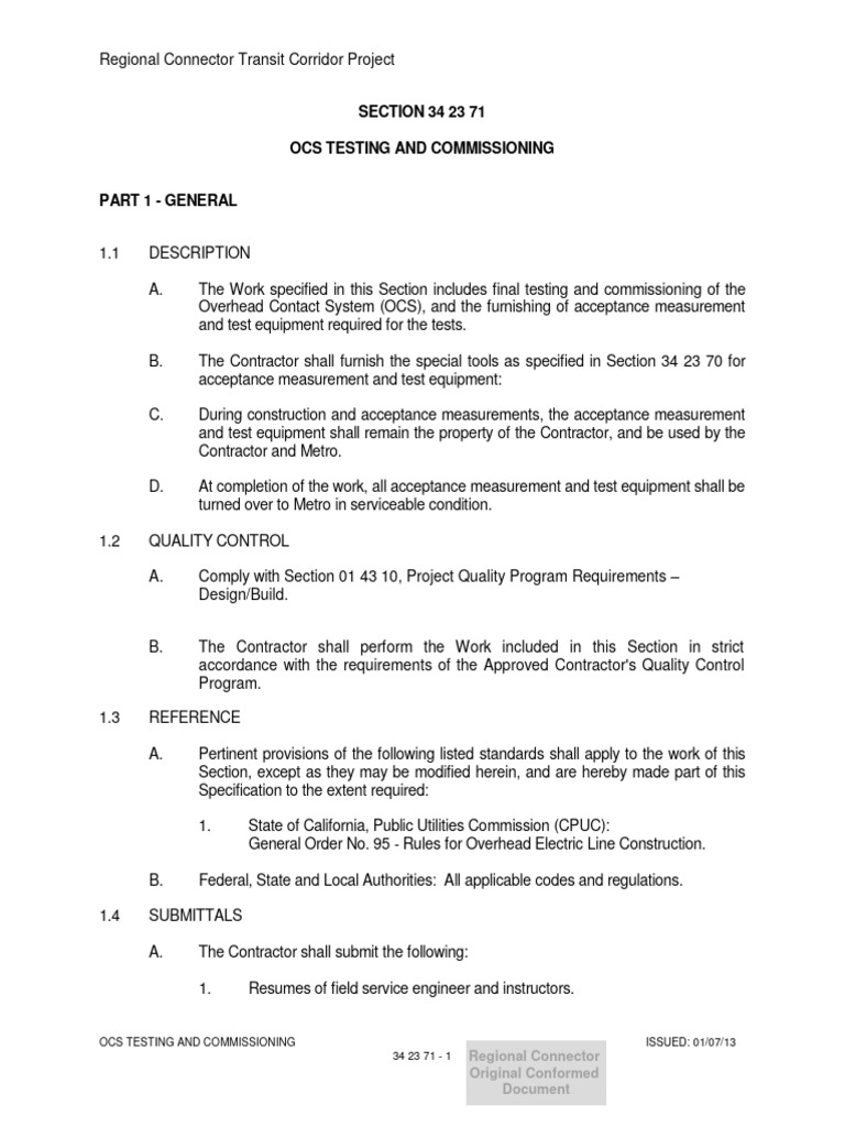 34 23 71-OCS TESTING AND COMMISSIONING-Rev 5c | PDF | Direct Current ...