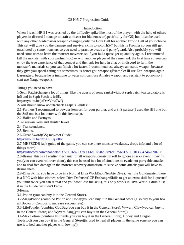 GS HR5-6 Progression Guide | PDF