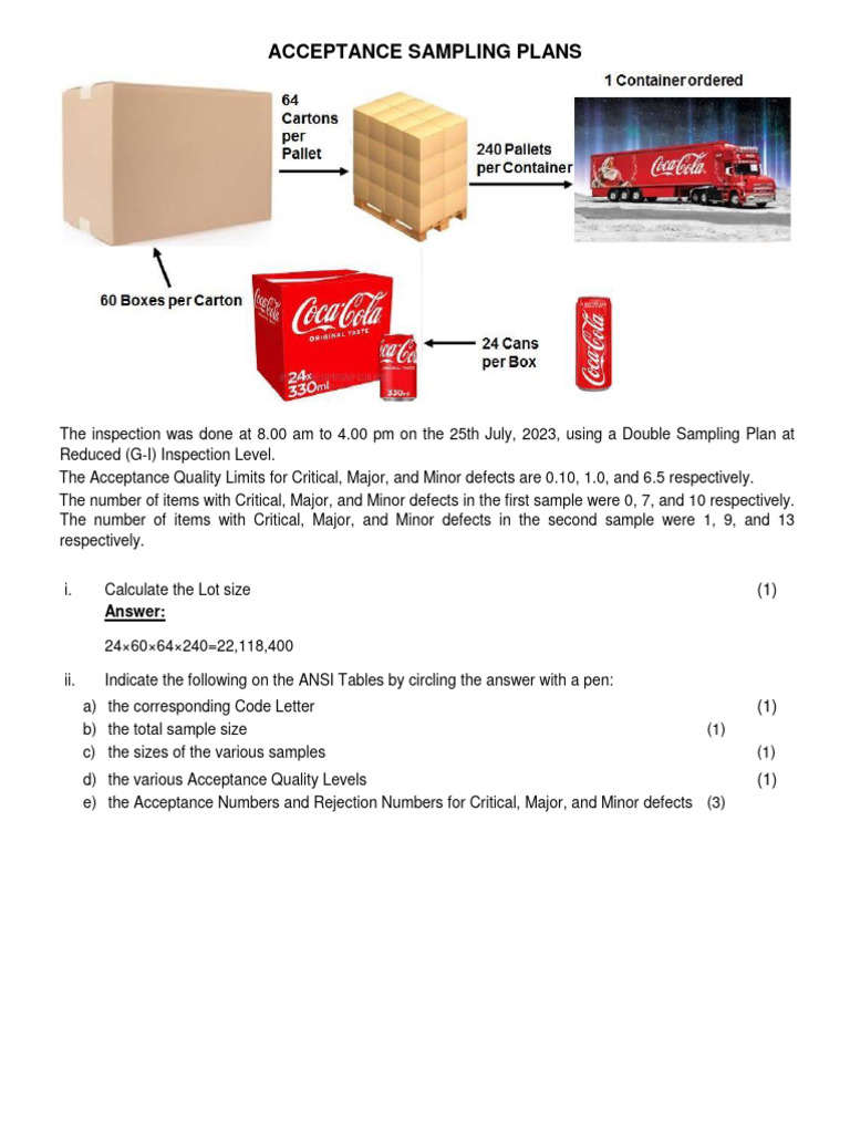Acceptance Sampling Plans Record Form 1 | PDF | Scientific Method ...
