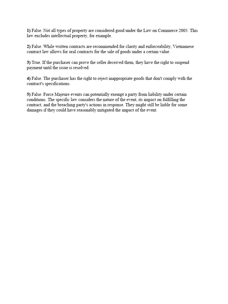 True False Commercial Law | PDF