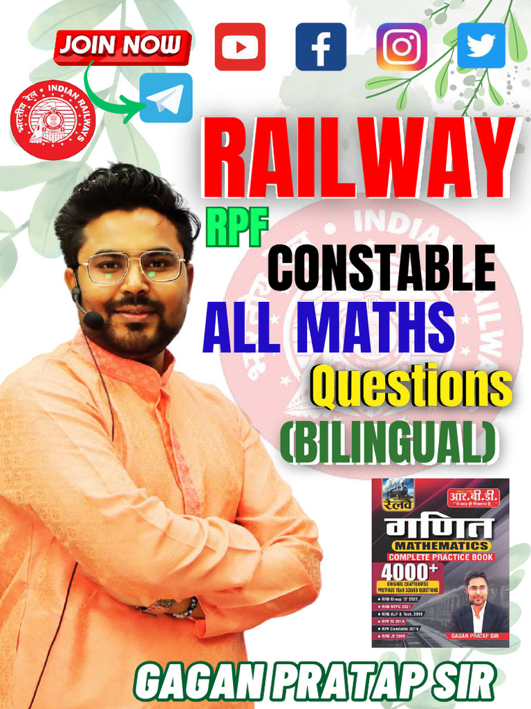 RPF Constable ALL Maths QUESTIONS (Bilingual) | PDF
