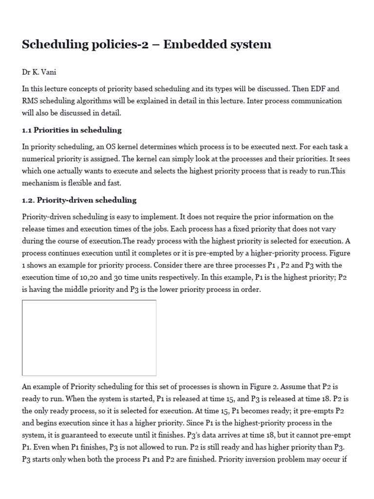 Priority-Based Scheduling in Embedded Systems | PDF | Scheduling (Computing) | Operating System ...