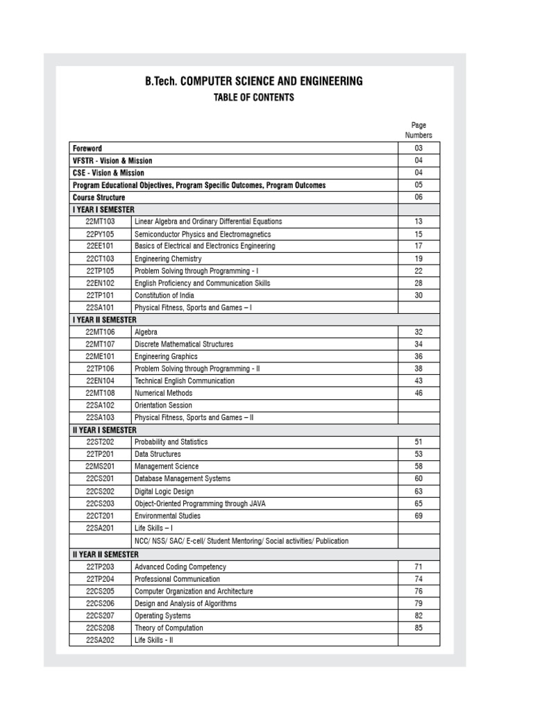 R22 B.tech (CSE) Course Structure and Contents | PDF | Matrix (Mathematics) | Electrical Network
