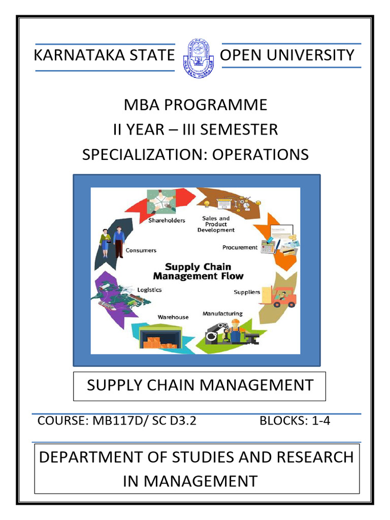Slm3rd Semester - 117d - Supply Chain Management | PDF | Supply Chain ...