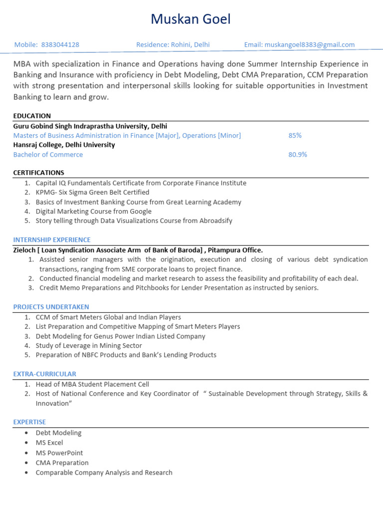 Muskan Resume | PDF