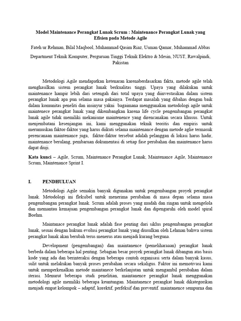 Model Pemeliharaan Perangkat Lunak Scrum | PDF