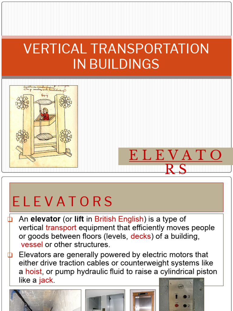Vertical Transportation in Buildings | PDF | Elevator | Manufactured Goods