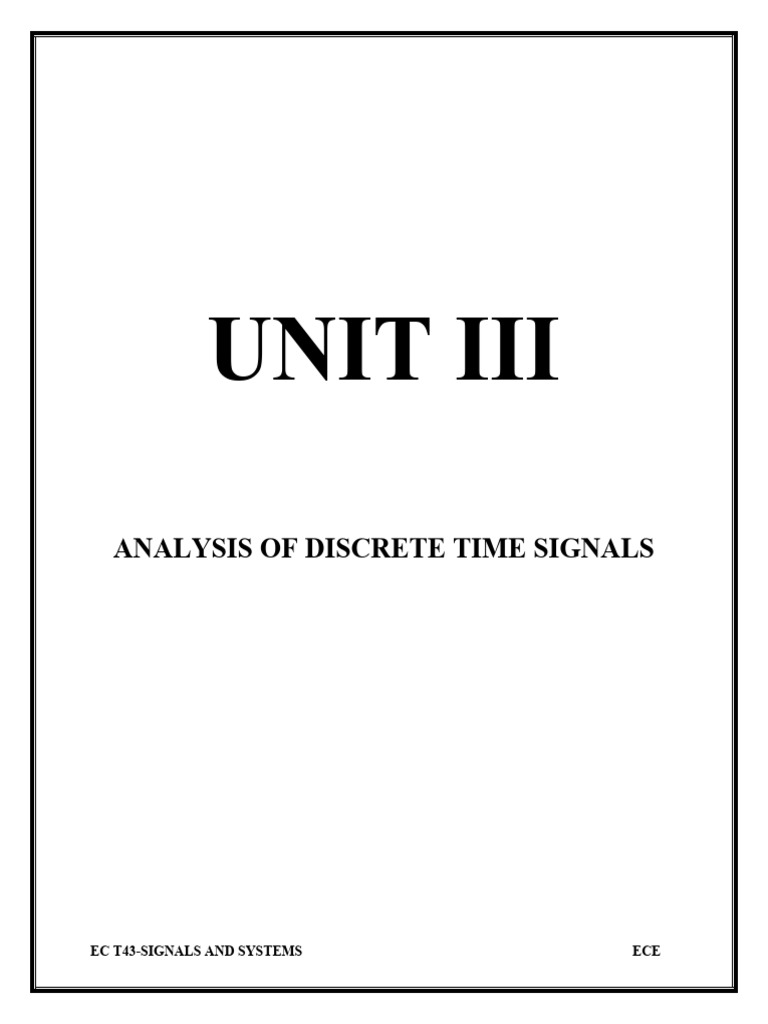 Unit III Final | Download Free PDF | Discrete Fourier Transform | Power Series