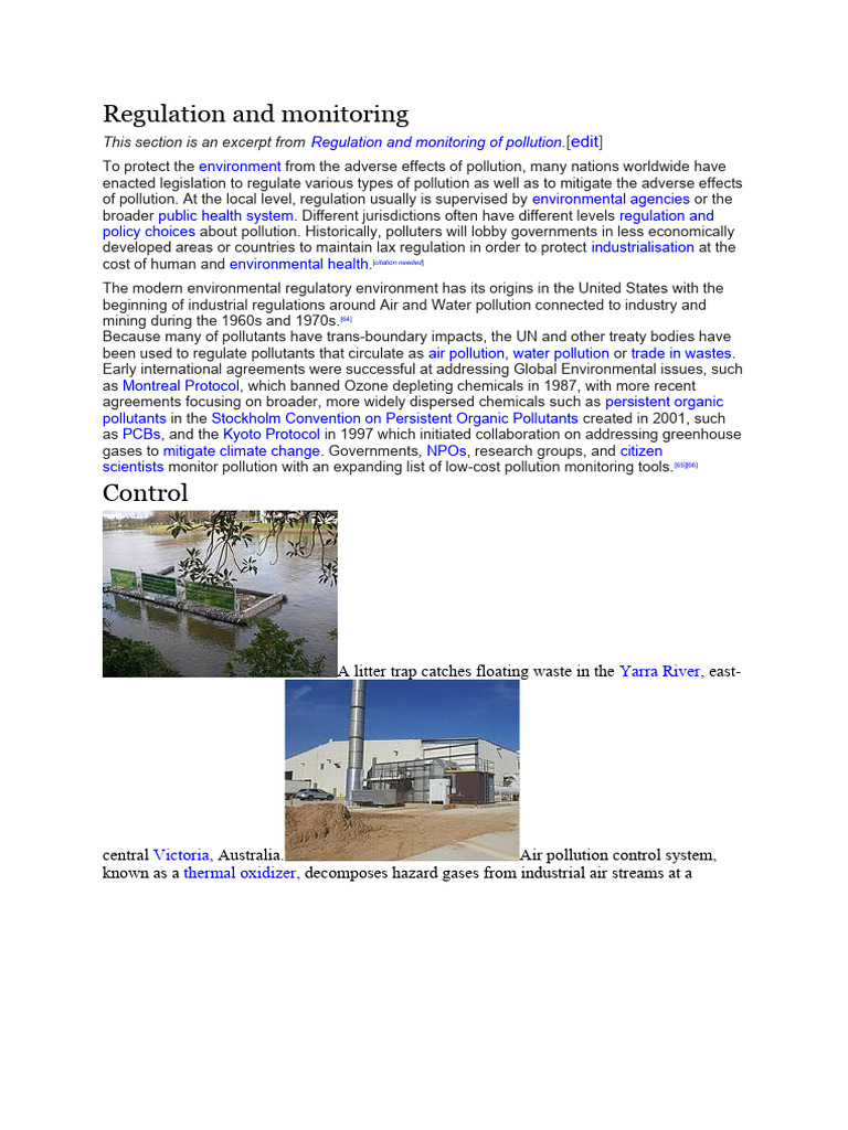 Regulation and Monitoring | PDF | Pollution | Air Pollution