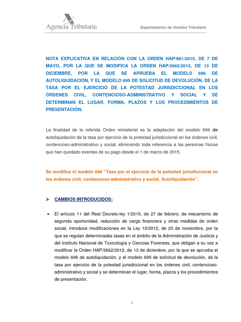 NOTA Orden 696 | PDF | Gobierno | Justicia