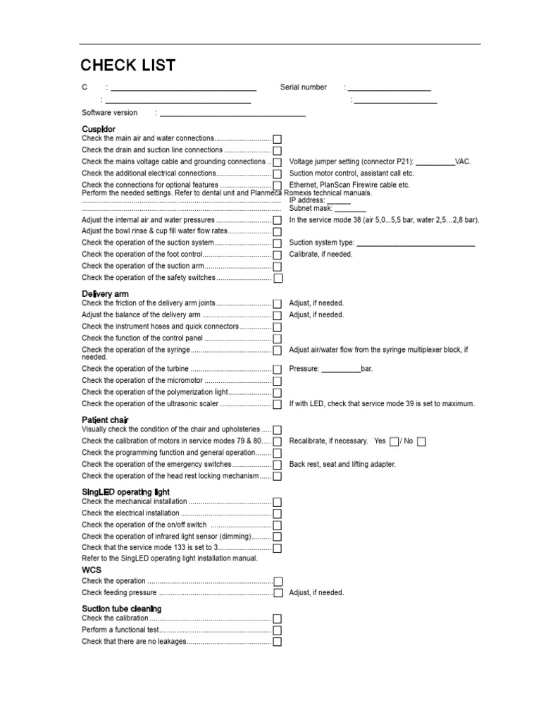 Check List Compact | PDF | Electrical Connector | Switch