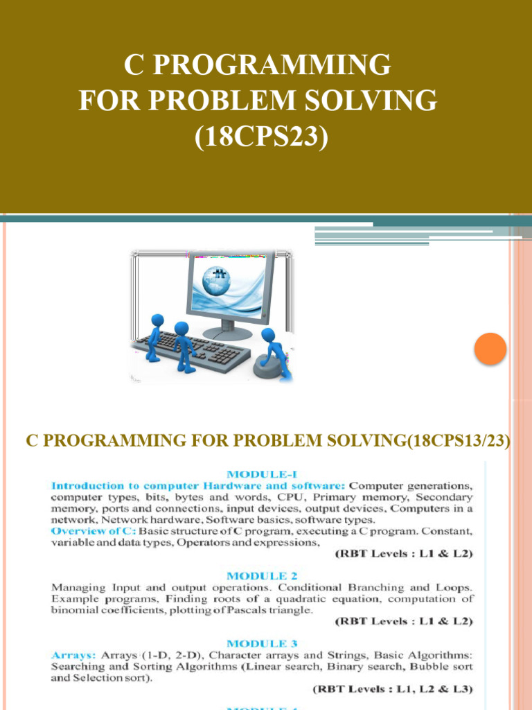 Cprogramming Module1 | PDF | Personal Computers | Computer Data Storage Cprogramming Module1 | PDF | Personal Computers | Computer Data Storage