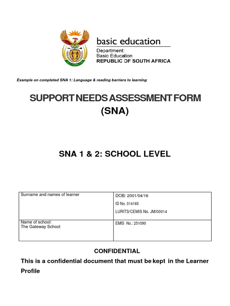 18 Feb SNA 1 2 School Level | PDF | Educational Assessment | Learning