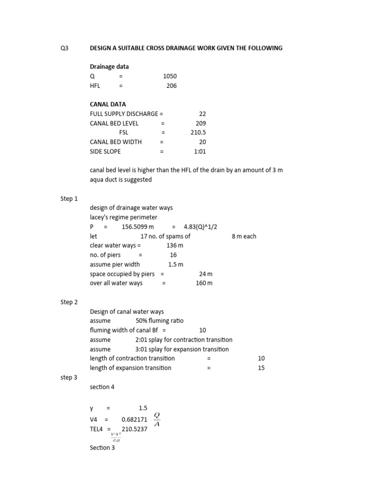 Design of Cross Drainage Work | PDF | Civil Engineering | Earth Sciences