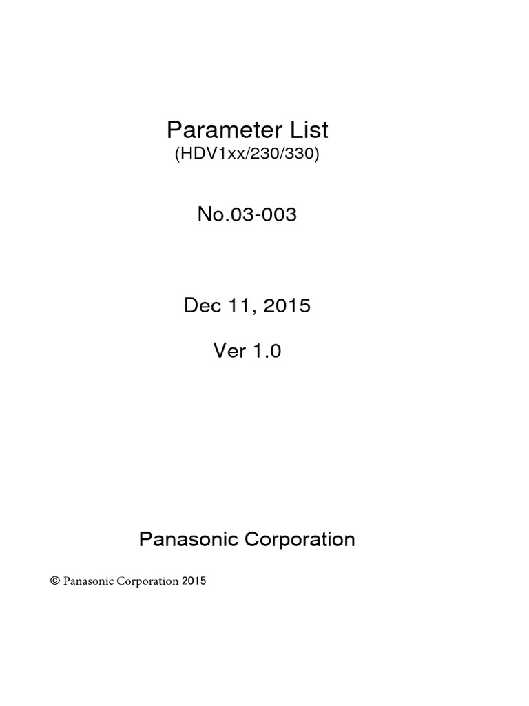 HDV1xx/230 Parameter List Guide | PDF | Ip Address | Data Transmission