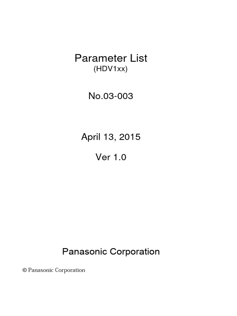 03-003 Parameter List (HDV1xx) Ver1.00 | Download Free PDF | Ip Address ... 03-003 Parameter List (HDV1xx) Ver1.00 | Download Free PDF | Ip Address ...