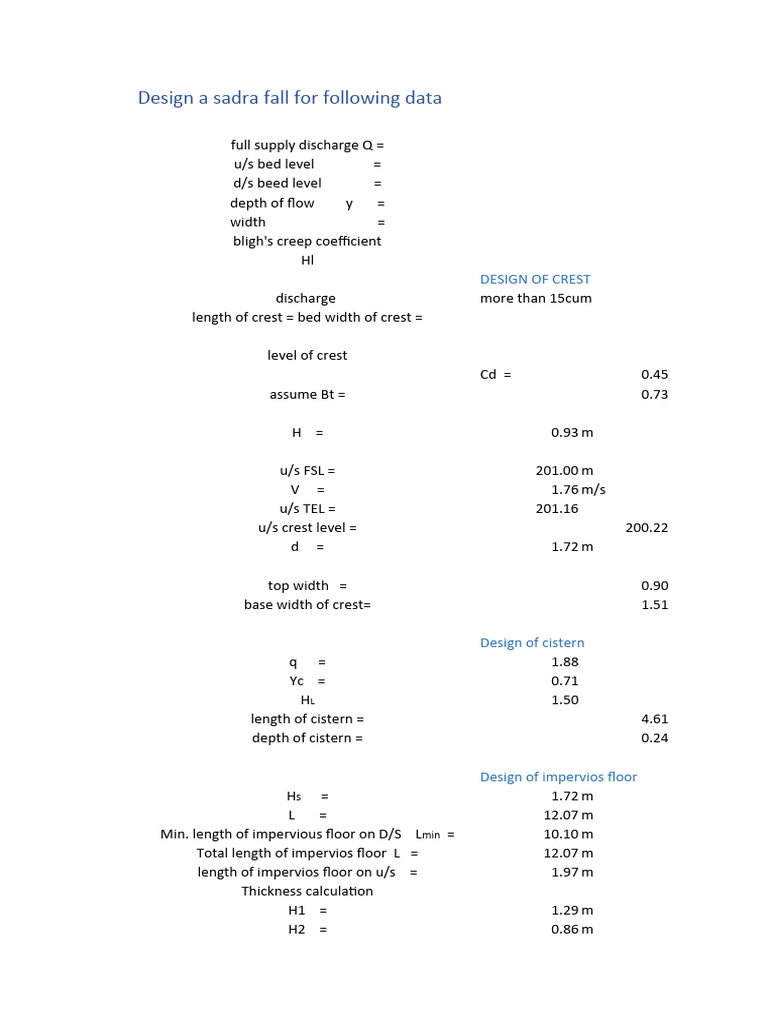 trapezoidal fall design | PDF | Water And Politics