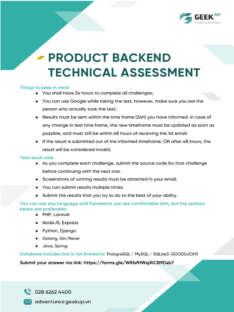 (GEEK Up) Backend - Technical Assessment - Summer 2024 | PDF | Point Of Sale | Databases