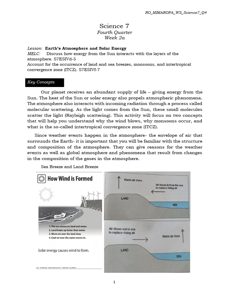 Science7WS - Q4 - Week 2 Final Edited 1 | PDF | Atmosphere Of Earth ...