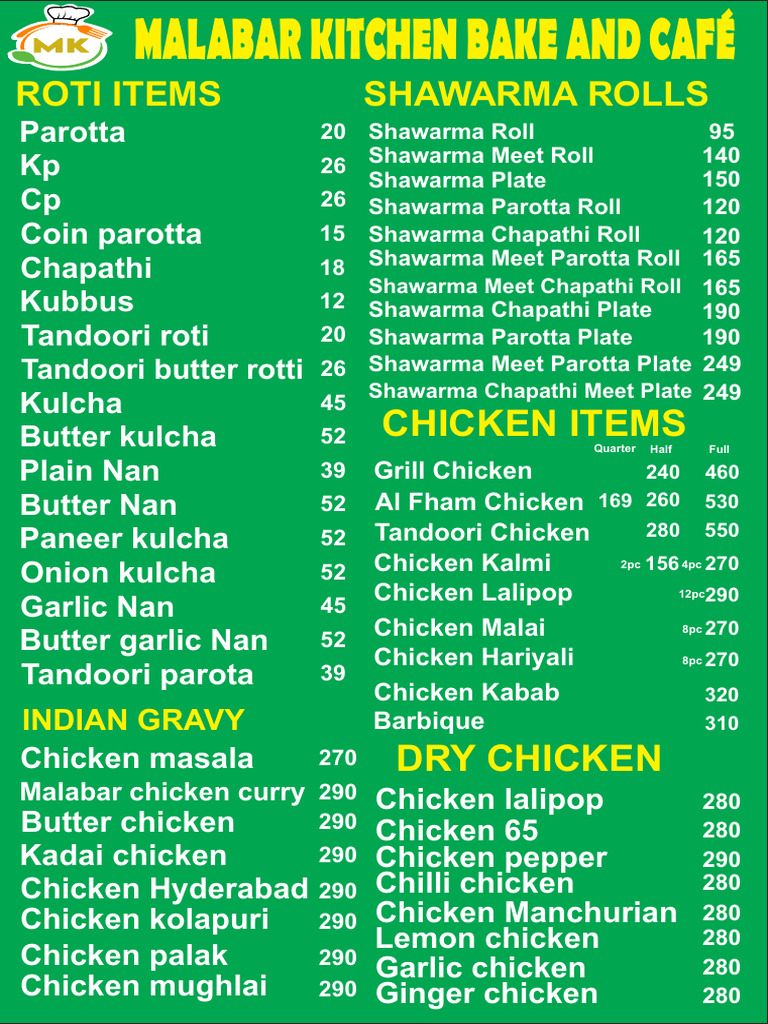 Malabar Menu 02 | PDF | Kebab | Desi Cuisine