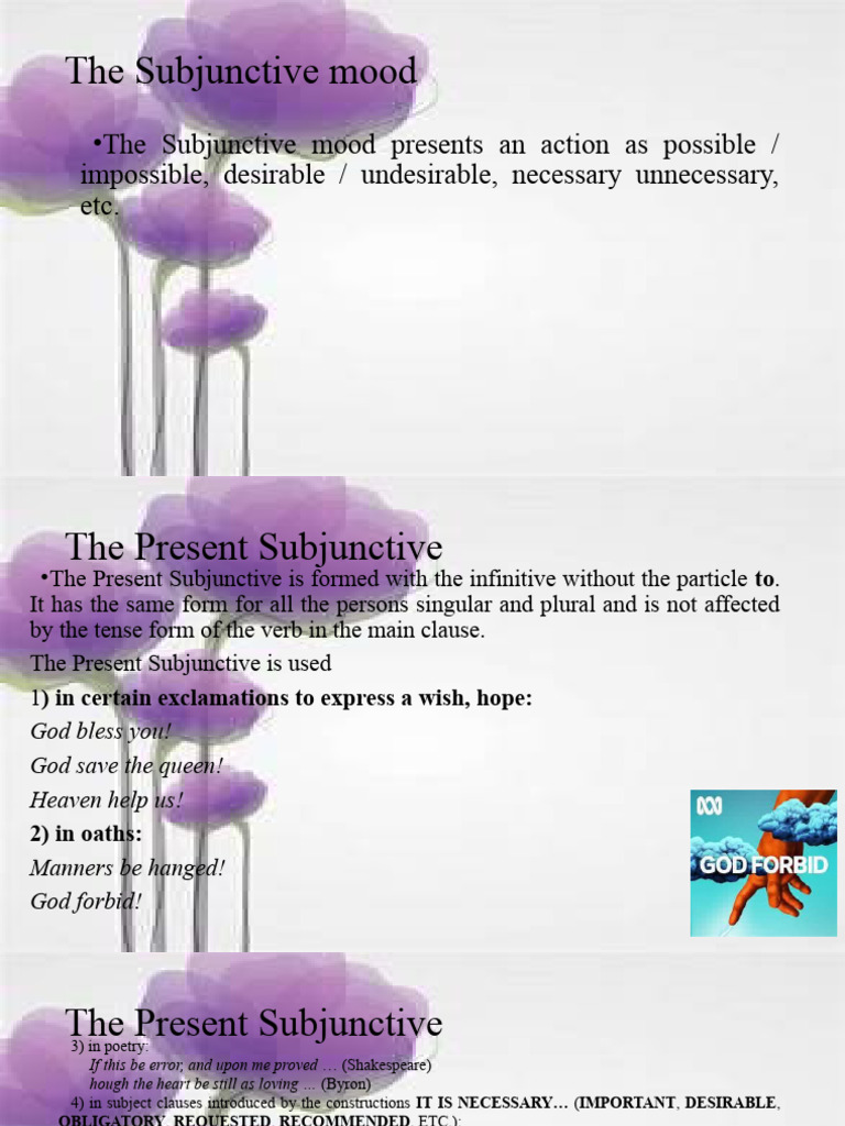 The Subjunctive Mood | Download Free PDF | Verb | Grammatical Tense