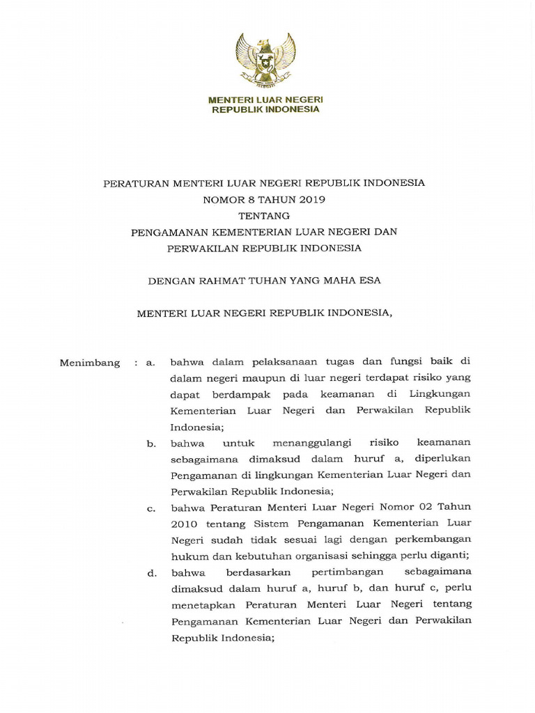 Pengamanan Kementerian Luar Negeri | PDF