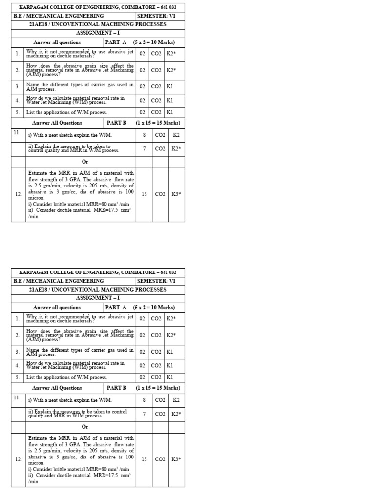 Assignment 1 - UCMP | PDF | Ductility | Machining