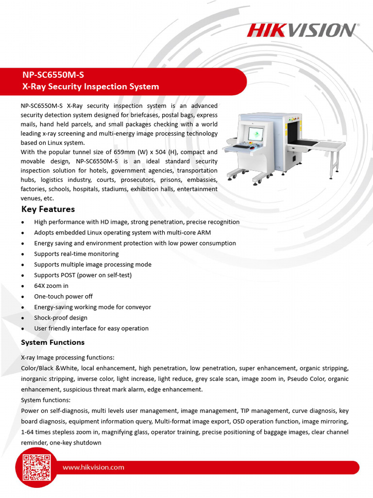 NP-SC6550M-S Security Inspection System - 2020L | PDF | Energy ...