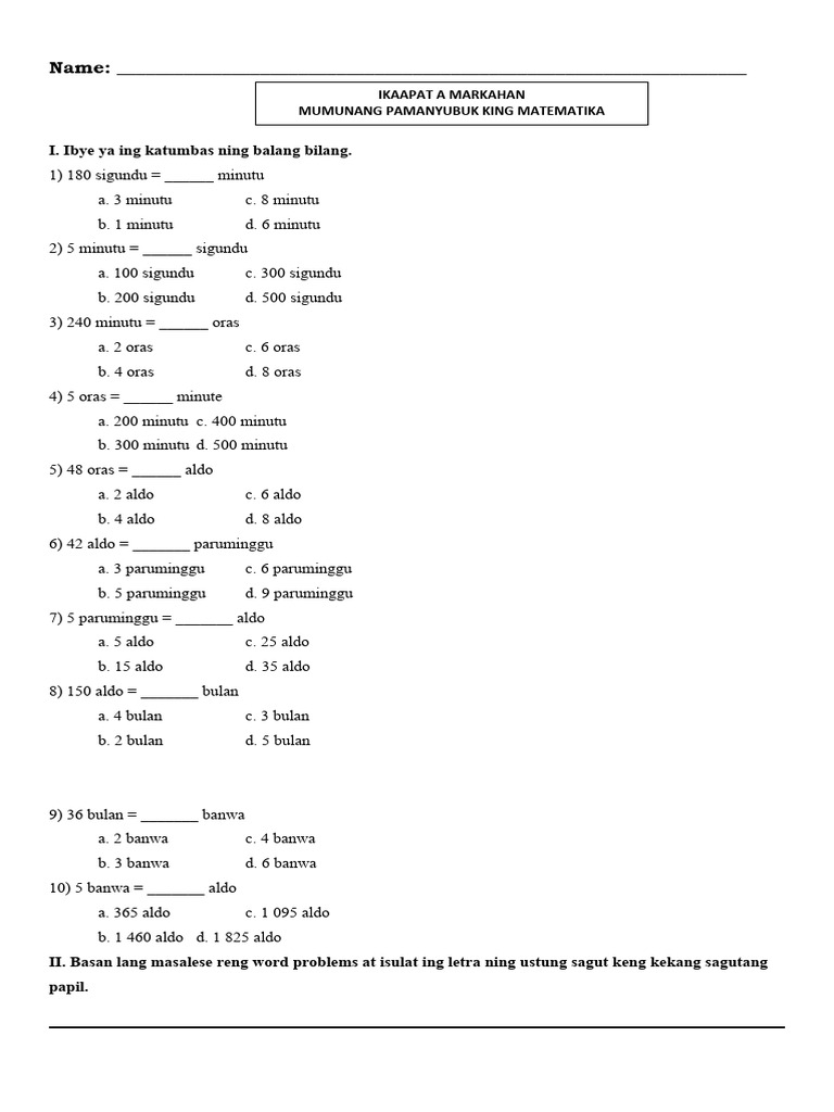 Q4 1ST Summative Test in Math 3 | PDF