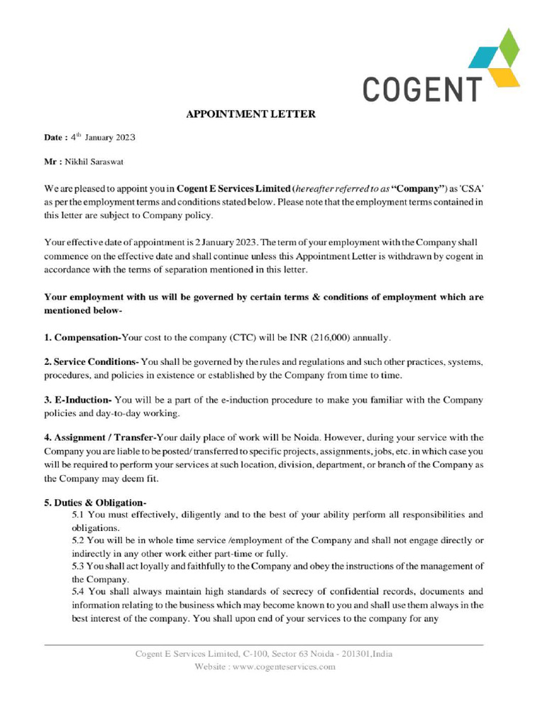 Employment Document | PDF
