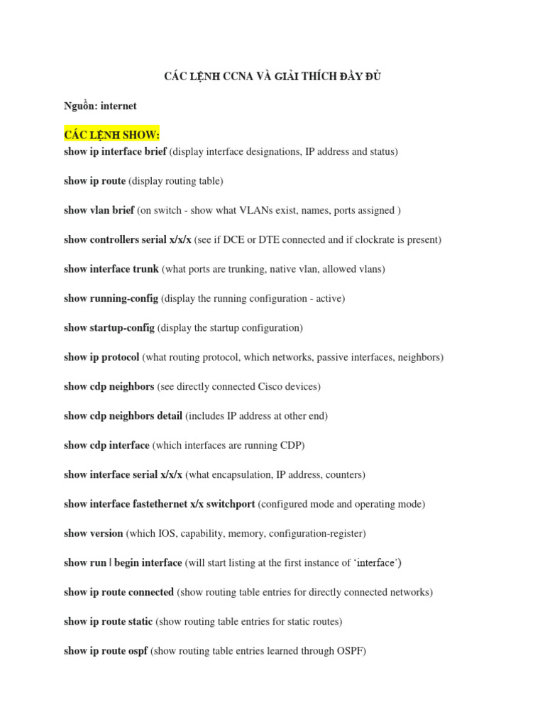 CCNA Command Reference Guide | PDF | Ip Address | I Pv6