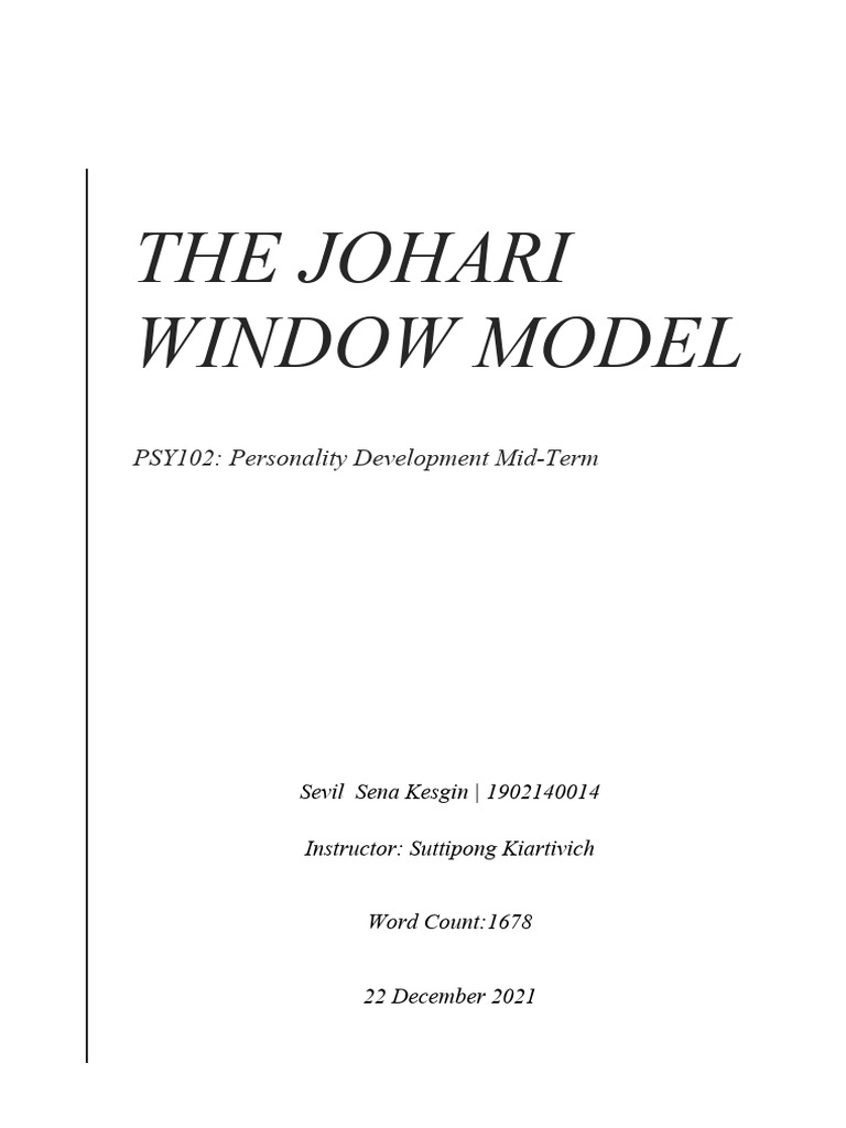 The Johari Window Model | PDF | Communication | Information