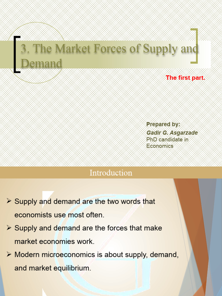The Market Forces of Supply and Demand - The First Part. | PDF | Supply ...