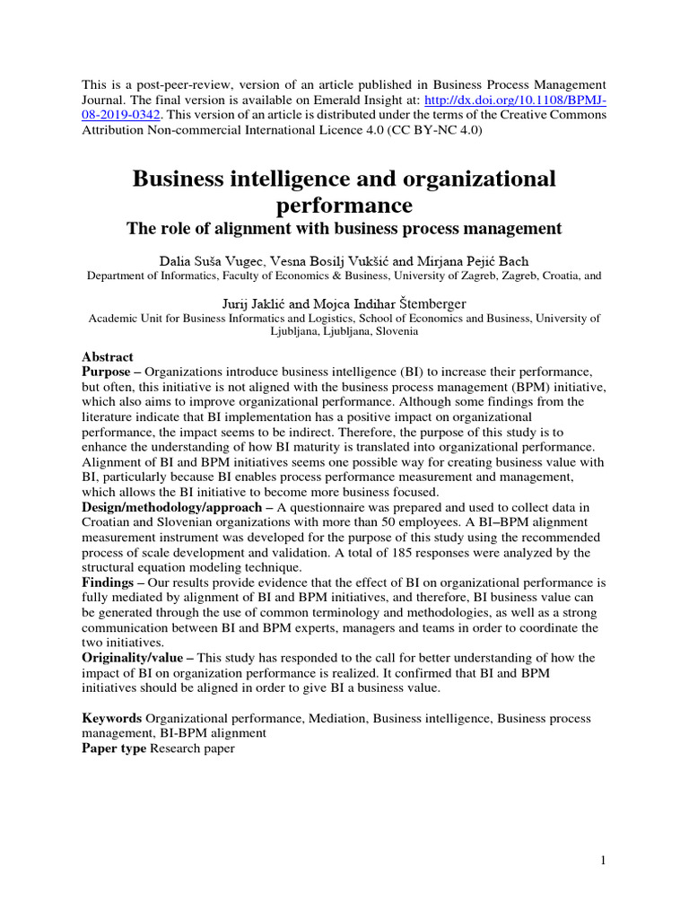 Business Intelligence and Organizational | PDF | Business Intelligence ...