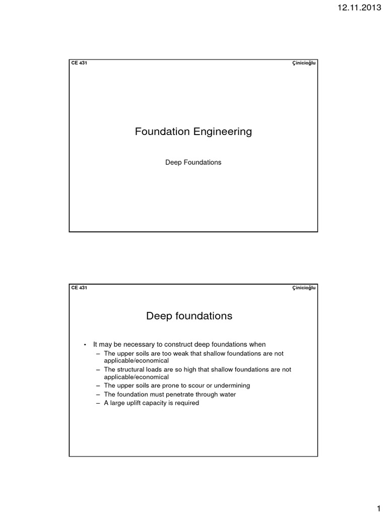 Deep Foundations | PDF | Deep Foundation | Foundation (Engineering)