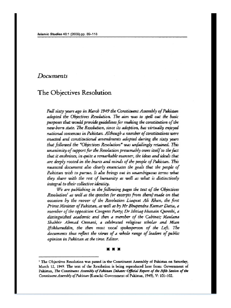 Objective Resolution - Speeches | PDF