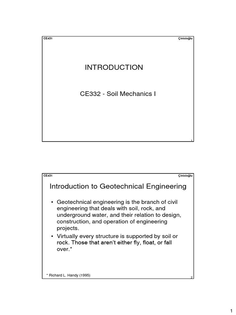 CE431 - Soil Mechanics Overview-1 | PDF | Geotechnical Engineering | Applied And ...