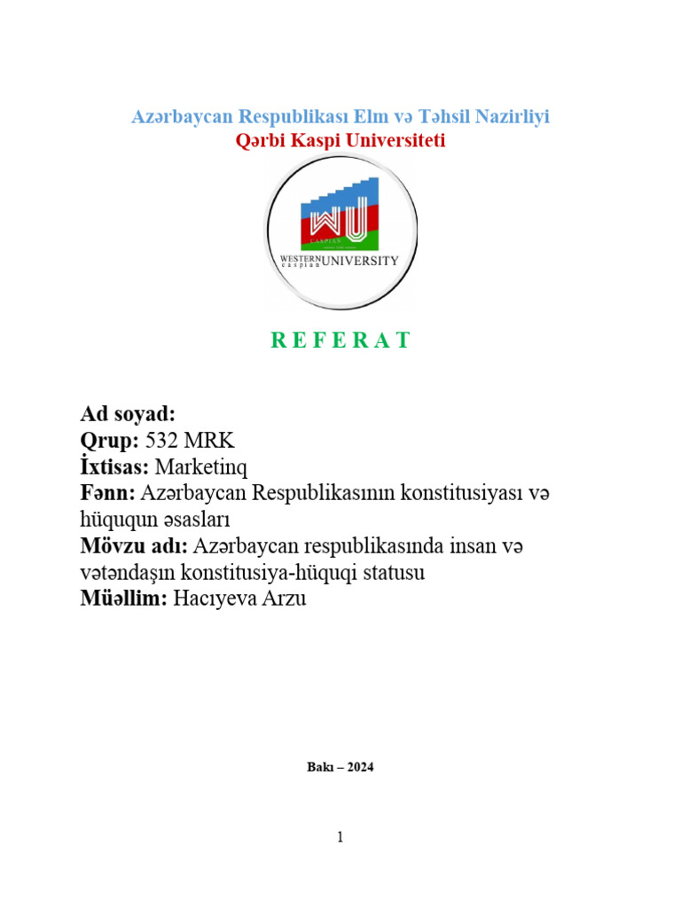 Konstitusiya Hüququ Statusu | PDF