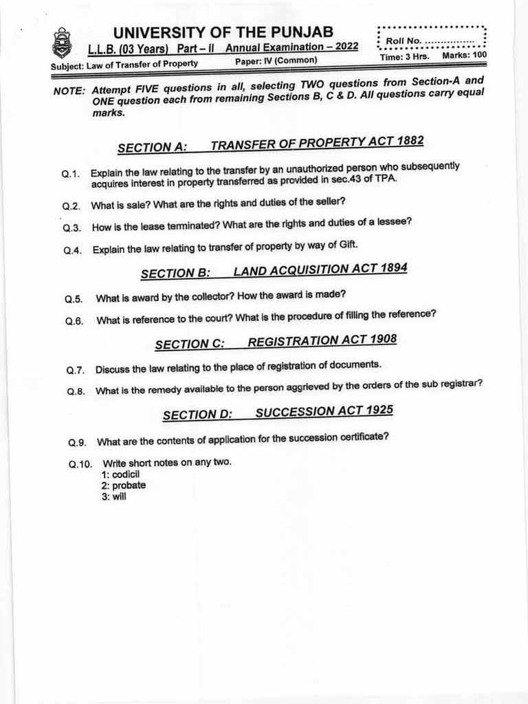 Tpa Past Paper | Download Free PDF | Natural Resources Law | Liability (Financial Accounting)