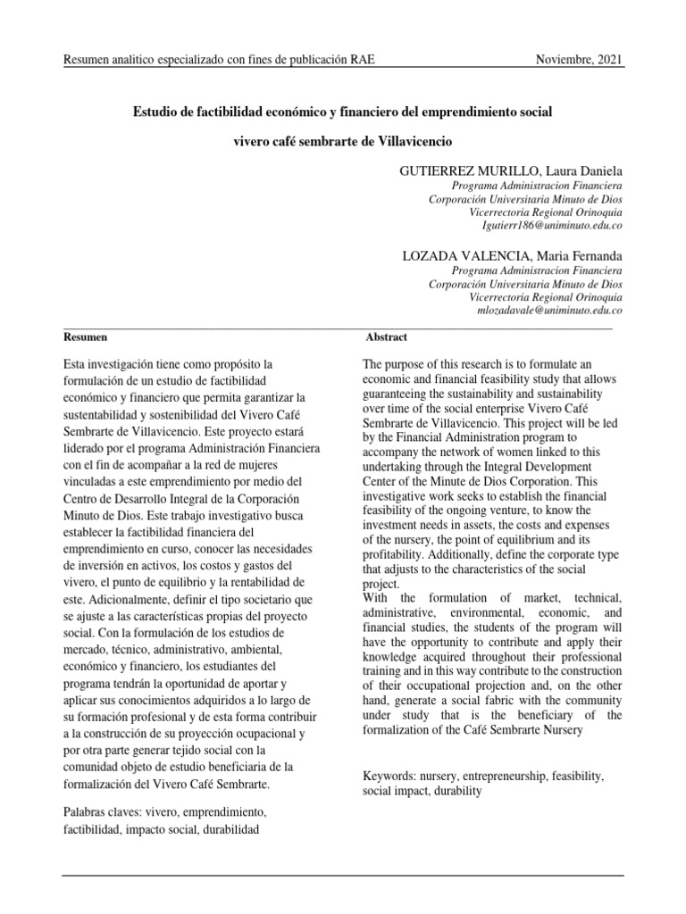 RAE Proyecto de Grado Gutierrezlaura-LozadaMaria2021 | PDF ...