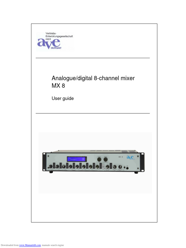 MX - 8 Manual | PDF | Equalization (Audio) | Microphone