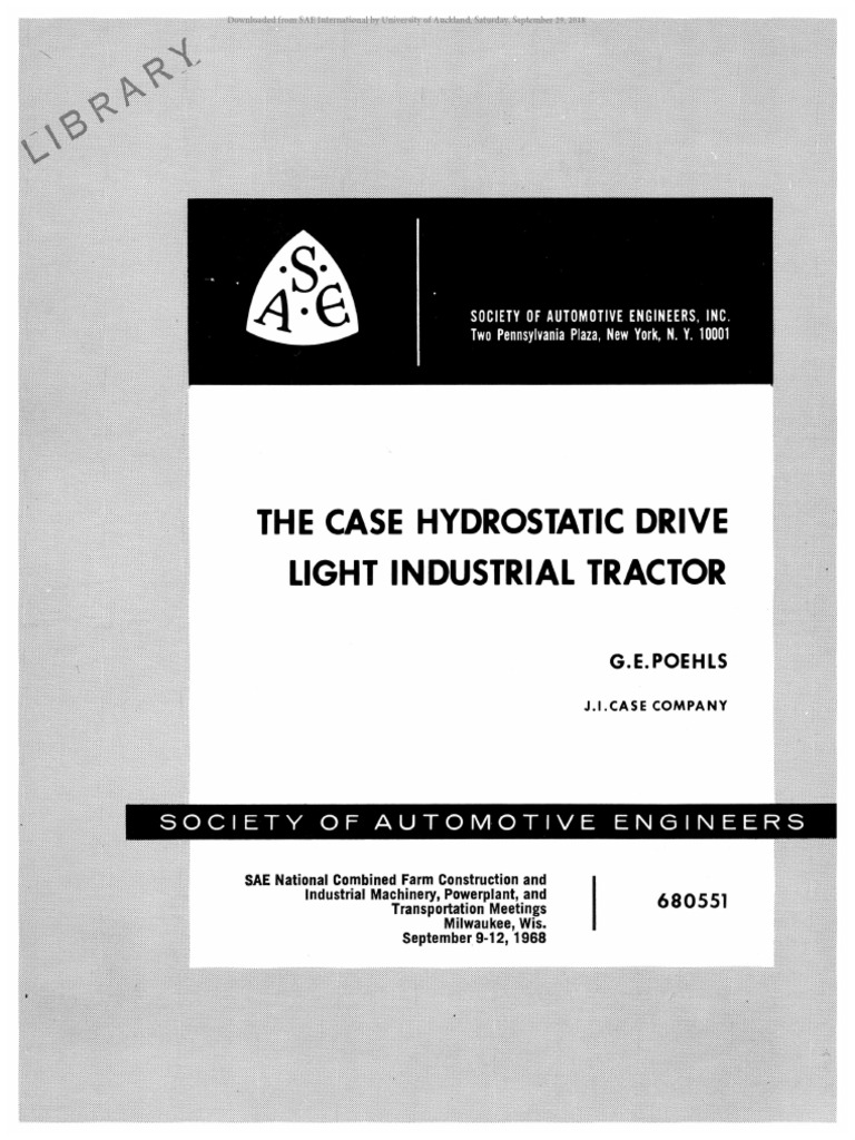 [SAE Technical Paper Series - 1968] The Case Hydrostatic Drive Light ...