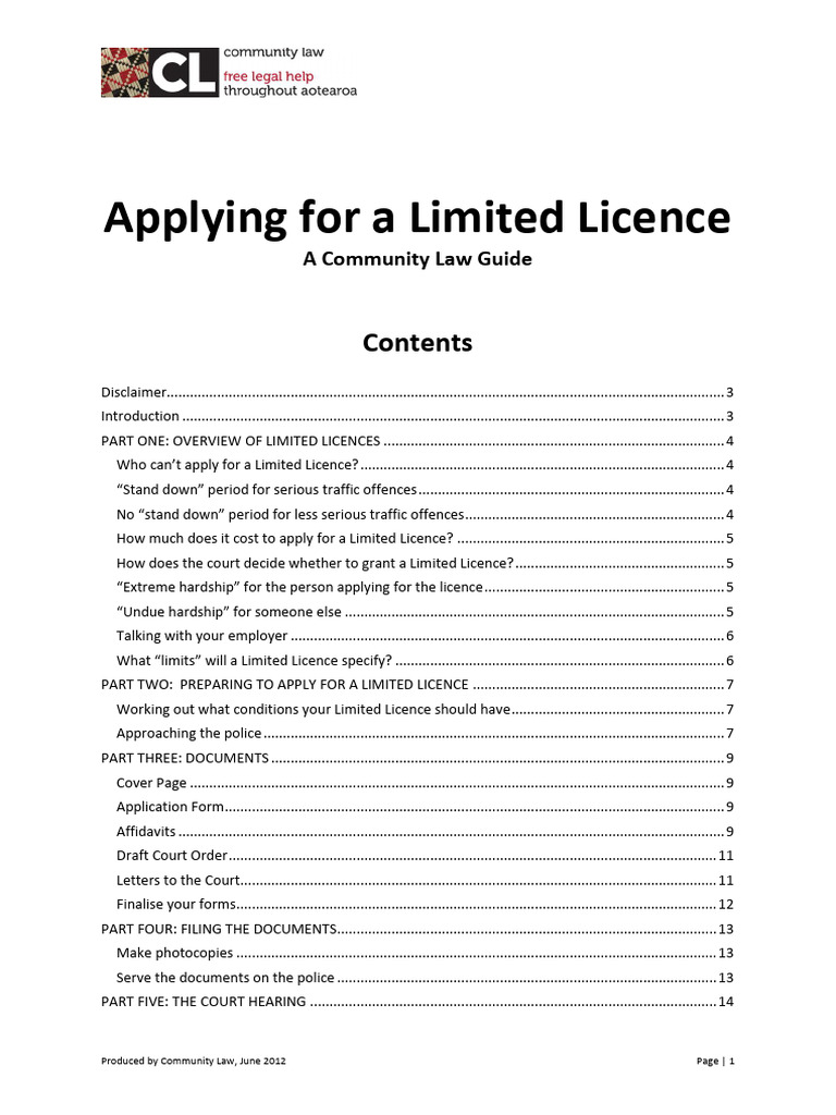 Applying For A Limited Licence | PDF | Affidavit | Judge