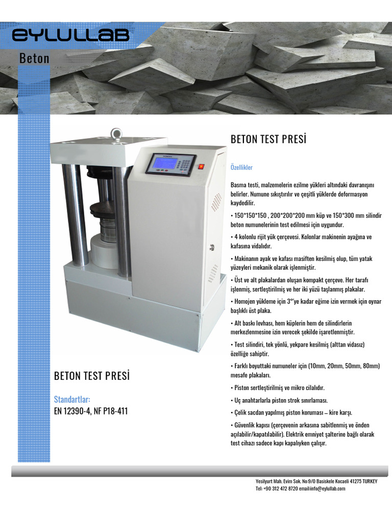 CO066--Beton Test Presi eylül lab | PDF