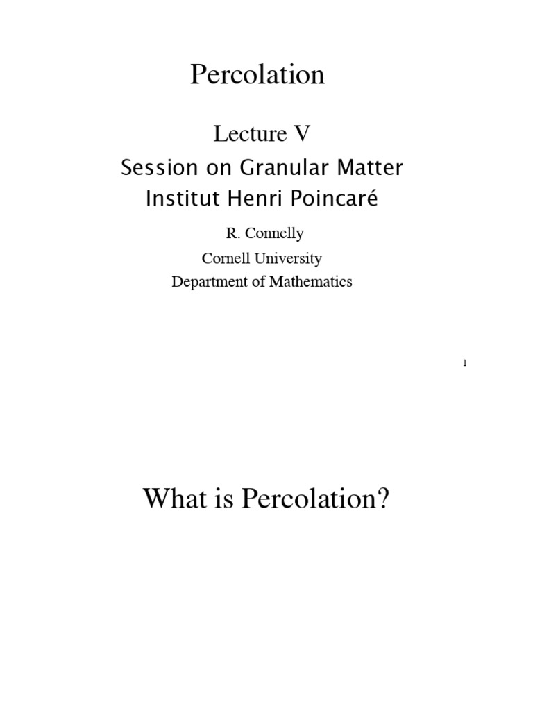 Percolation and Rigidity Concepts | PDF | Mathematical Concepts | Geometry