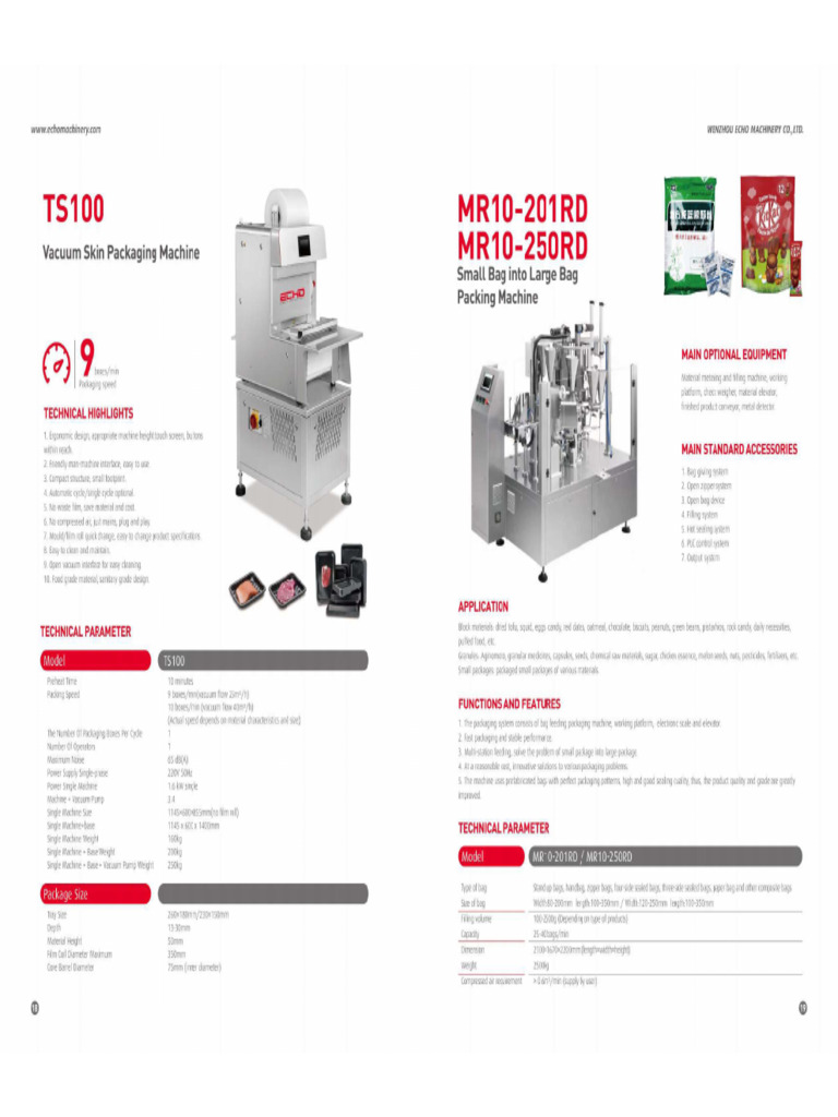 TTK MR10-250RD Bag Packing Machine | PDF
