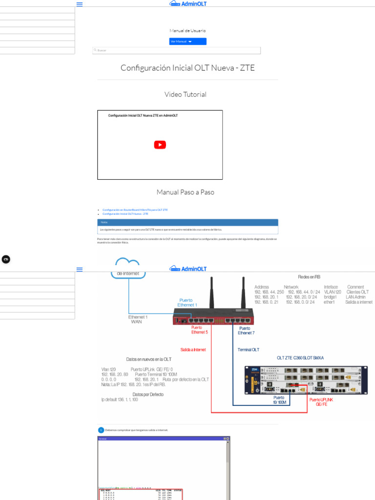 Configuración Inicial OLT Nueva - ZTE | PDF | Dirección IP | Contraseña
